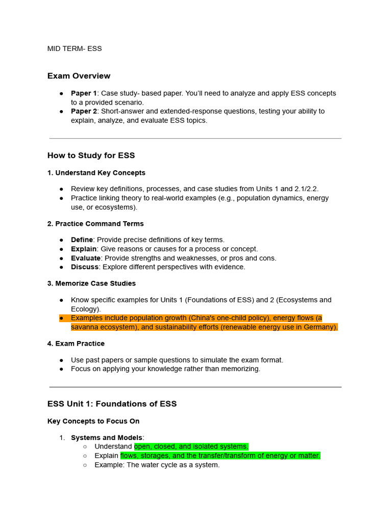 Ecological Footprint in ESS Exam Prep | PDF | Ecosystem | Food Web