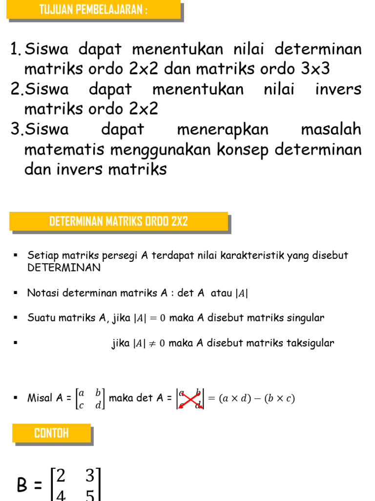 Modul Ajar Determinan Matriks 3X3 | PDF
