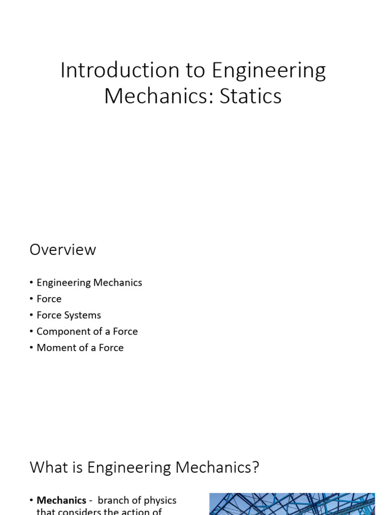 Engineering Mechanics: Statics Basics | PDF | Mechanics | Force