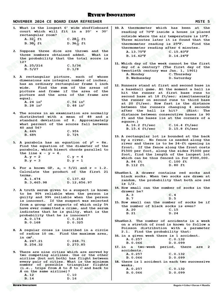 MSTE 5 Nov 2024 - PROBLEMS CELE RI | PDF