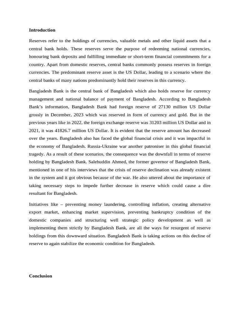 Intro Conclusion | PDF | Currency | Central Banks