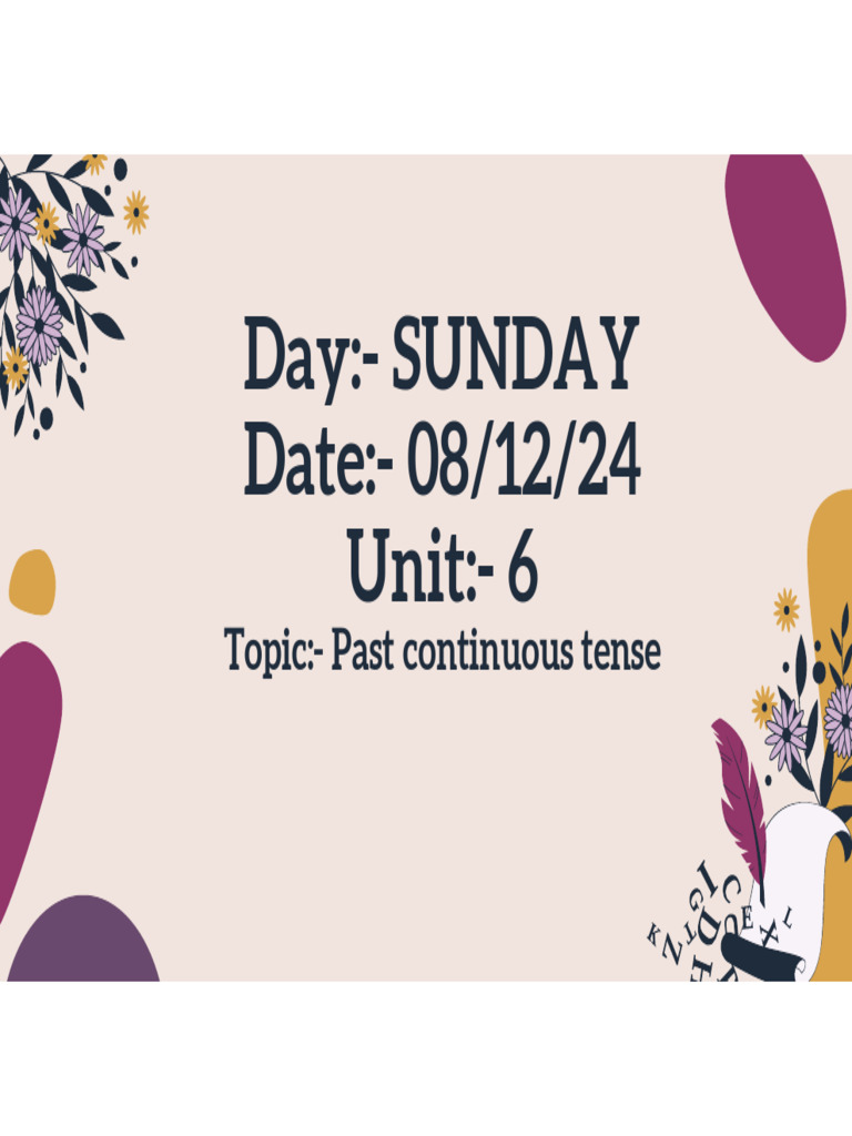 Past Continuous | PDF