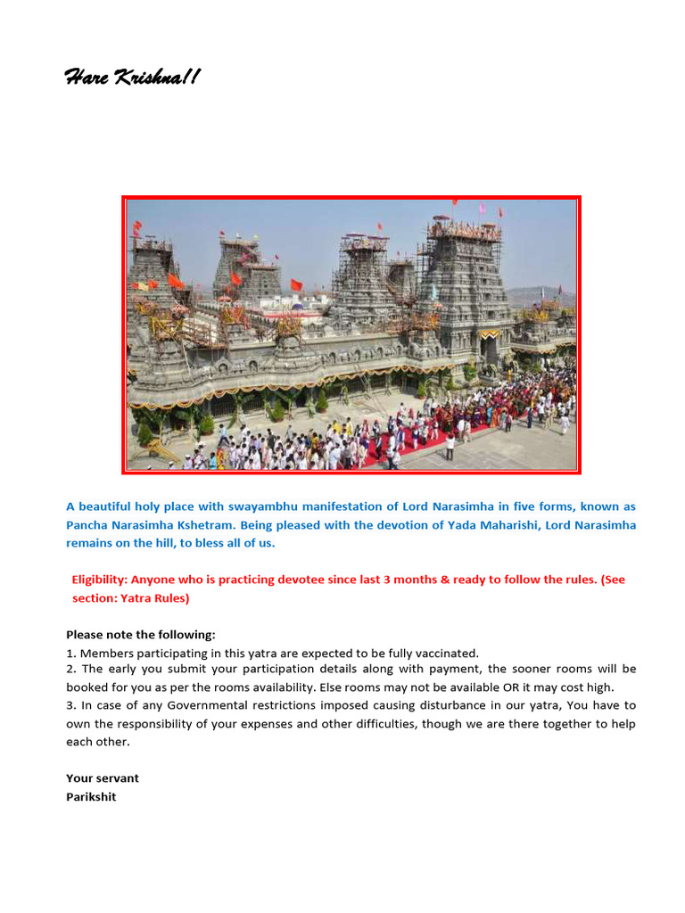 1Yadadri Yatra Circular | PDF