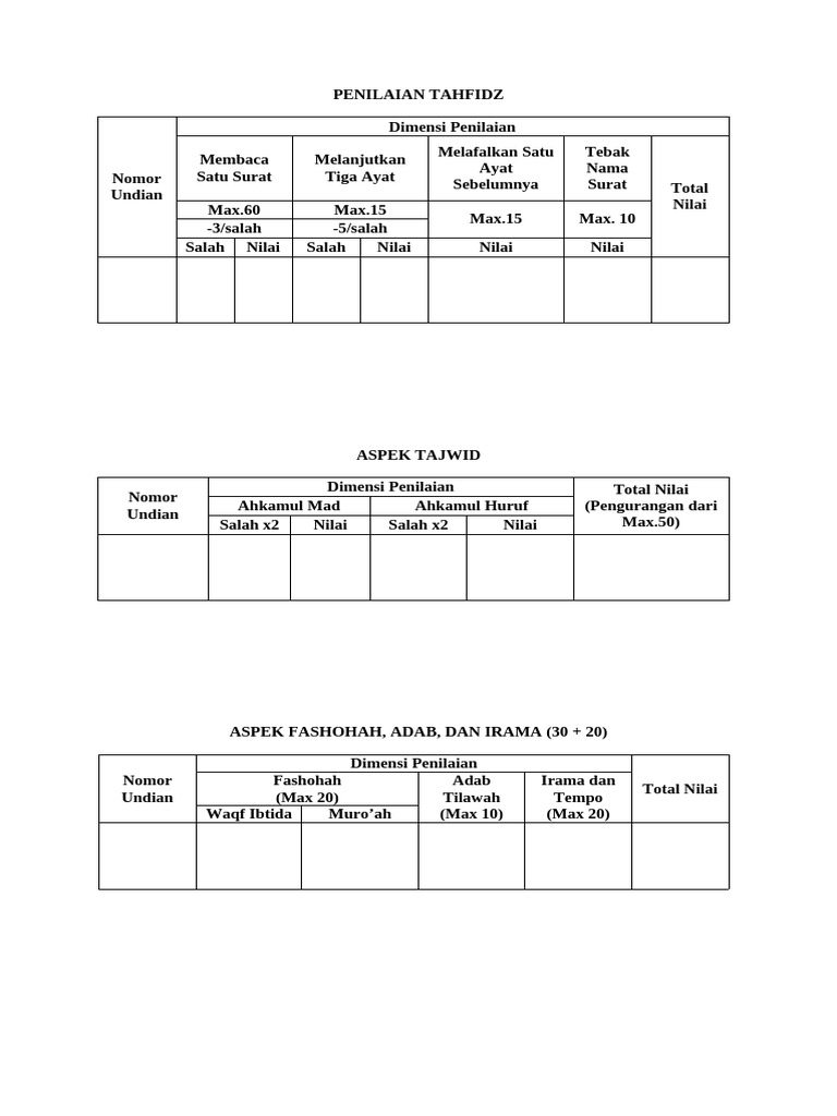 Form Penilaian Juri | PDF