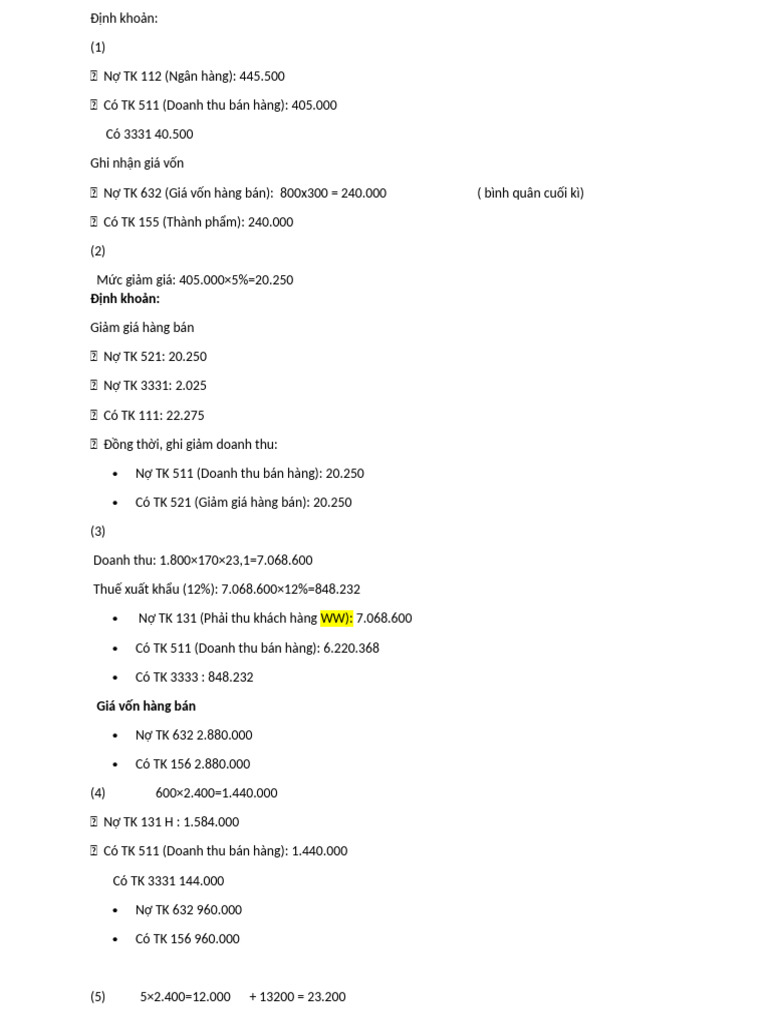 BT KTTC Chương (5) | PDF