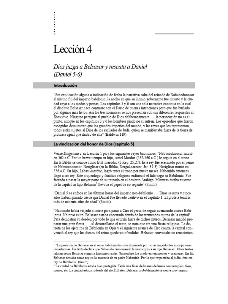 Juicio a Belsasar y Rescate de Daniel | PDF | Daniel (figura bíblica ...