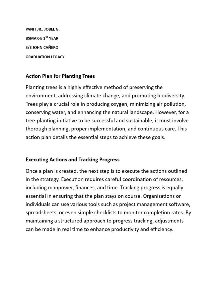 Graduation Legacy Planting and Insight | PDF | Plants | Trees