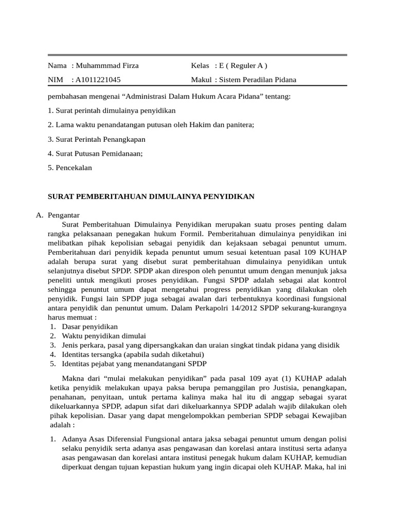 A1011221045_MUHAMMAD FIRZA_SPP | PDF