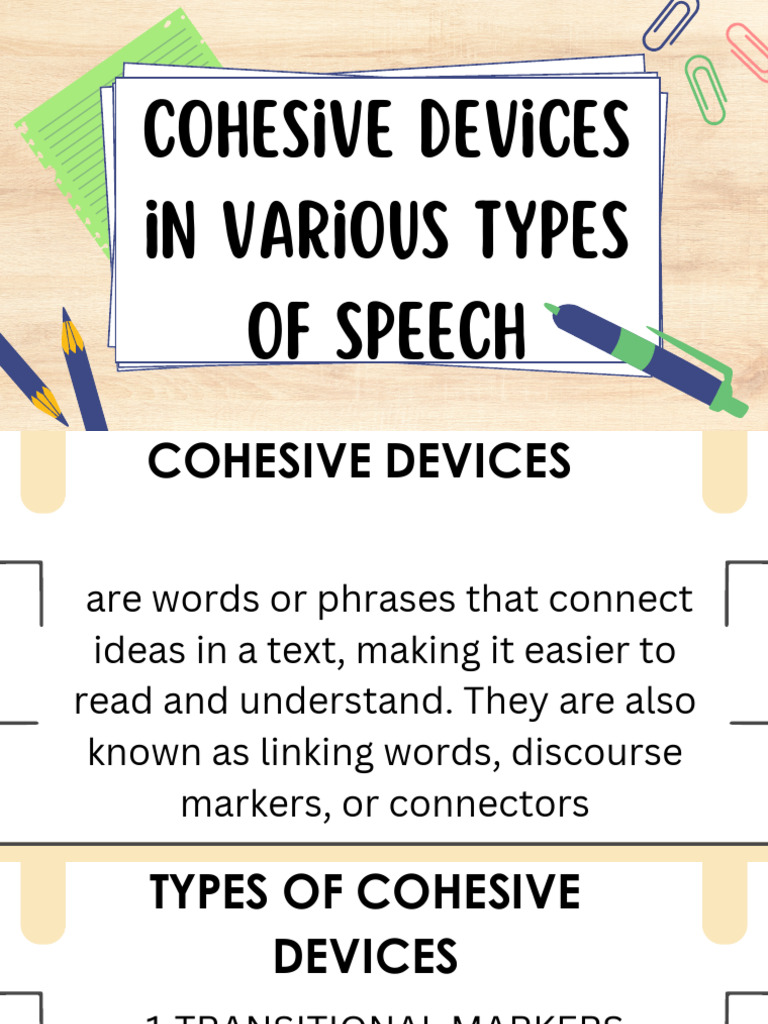 Cohesive Devices in Various Types of Speech | PDF | Human Communication ...