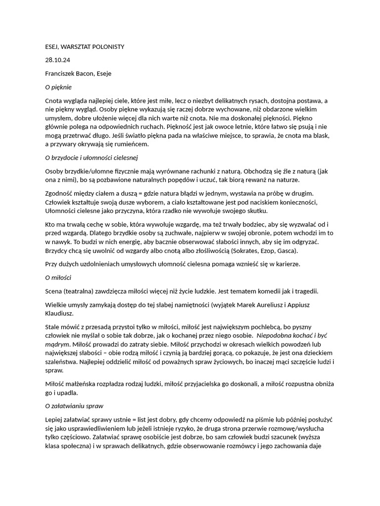 Wp Pisanie, Esej (1) | PDF