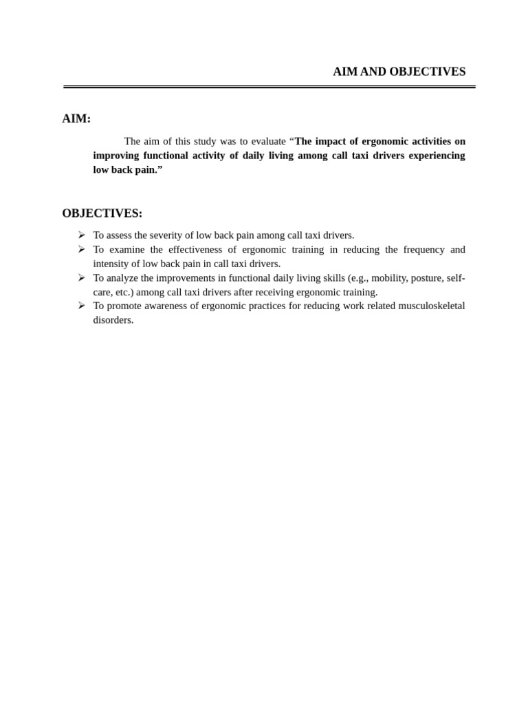 Aim and Objectives | PDF
