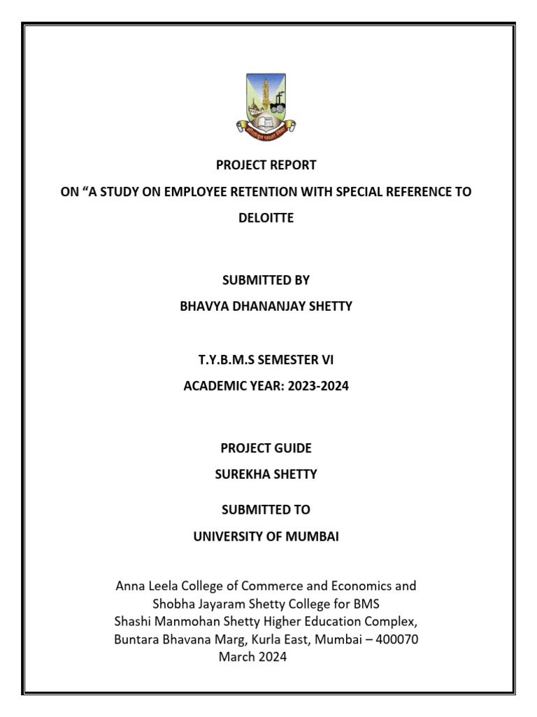 Bhavya Shetty Black Book Final HR | PDF | Recruitment | Employee Retention