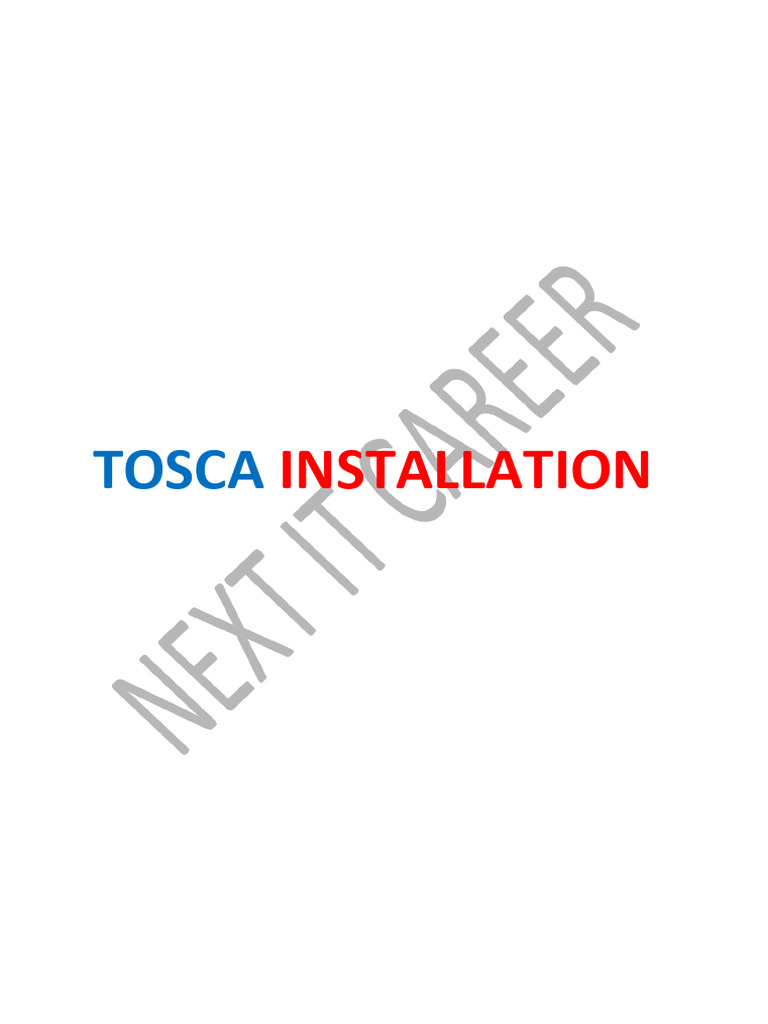 Tosca Installation New PDF (July-2024) | PDF