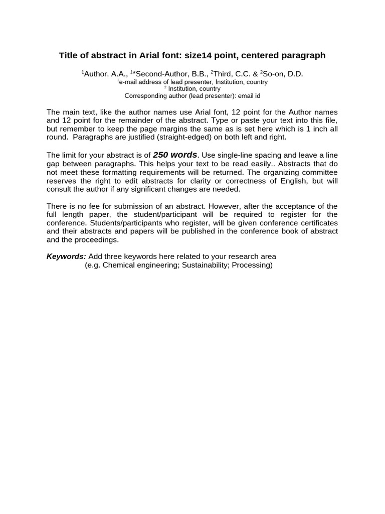 Abstract Submission Guidelines for Conference | PDF