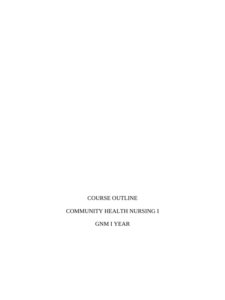 Course Outline Ist Year DGNM | PDF | Nutrition | Diet & Nutrition