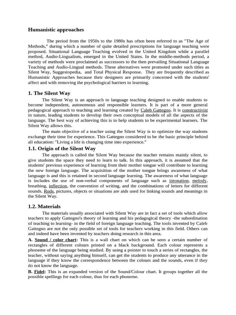 The Humanistic Approaches + The Eclectic Method | PDF | Cognitive ...