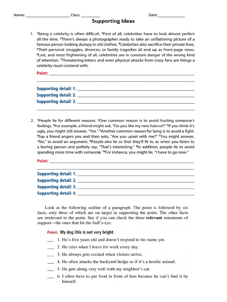 Pathways 1 Unit 4 Writing Worksheet | PDF