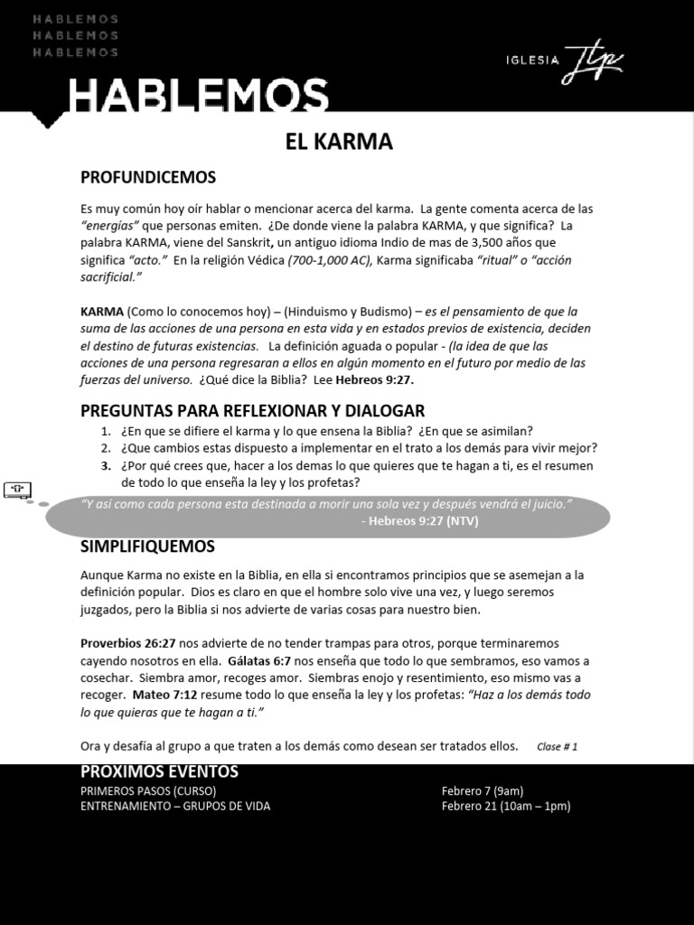 El Karma (Artículo) Autor JTP - Church | PDF