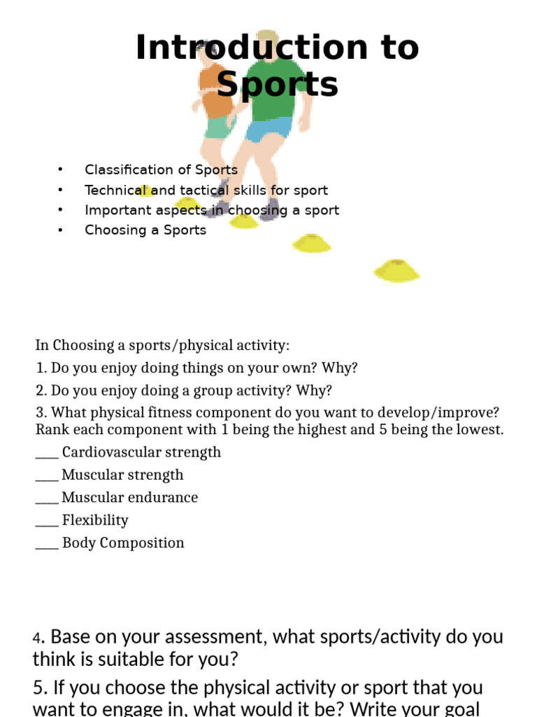 Week 1 Day 1 Intro To Sports | PDF | Sports | Physical Fitness