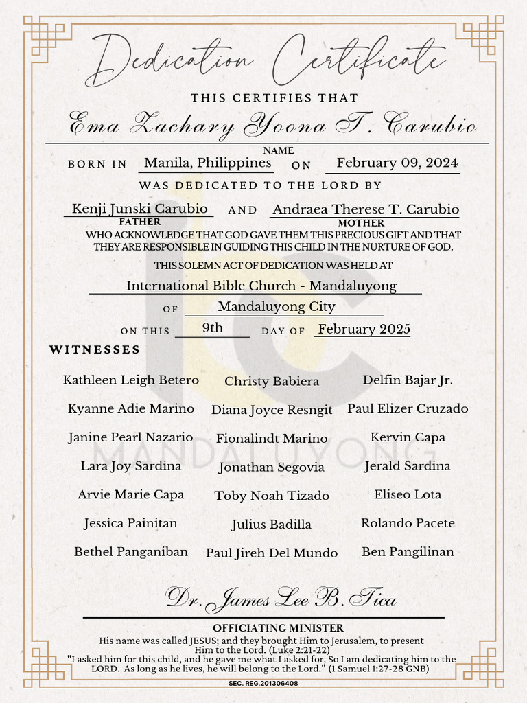 Copy of Dedication Cert | PDF