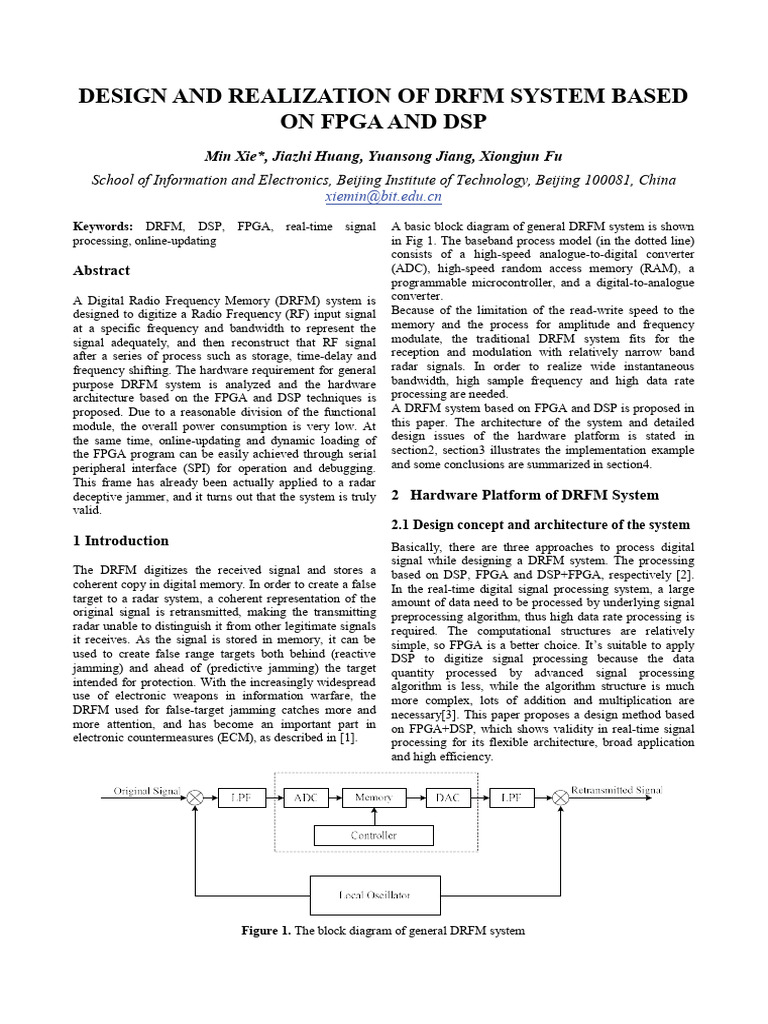 FPGA-Based DRFM System Design | PDF | Analog To Digital Converter ...