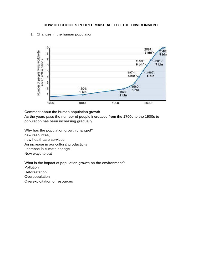 Impact of Population Growth on Environment | PDF