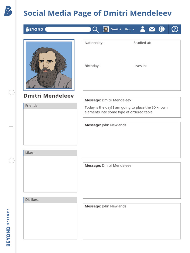 Social Media Page of Dmitri Mendeleev | PDF