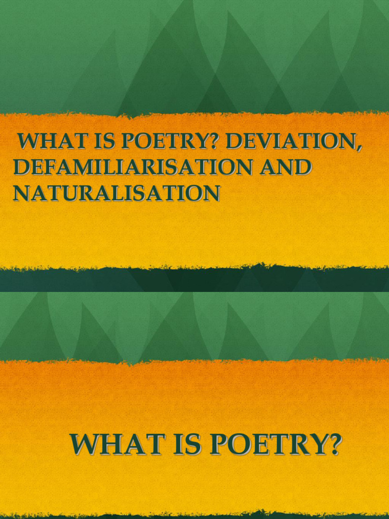 Defamiliarization and Deviation | PDF | Poetry | Semantics