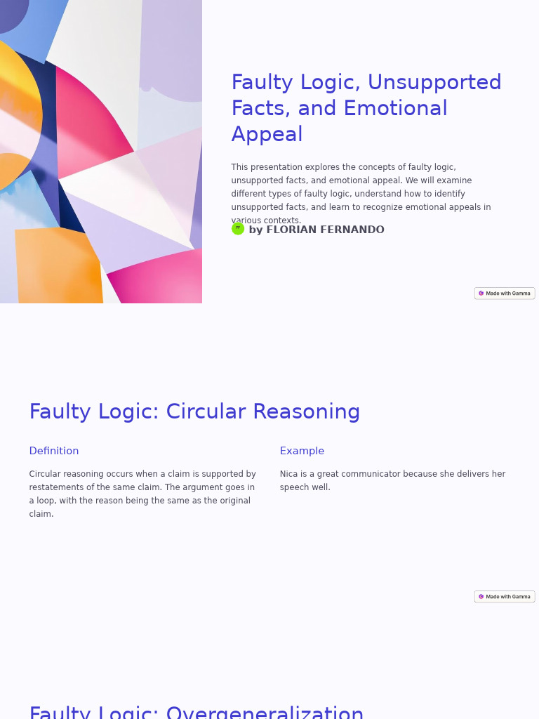 Faulty Logic & Emotional Appeals | PDF | Fallacy | Logic