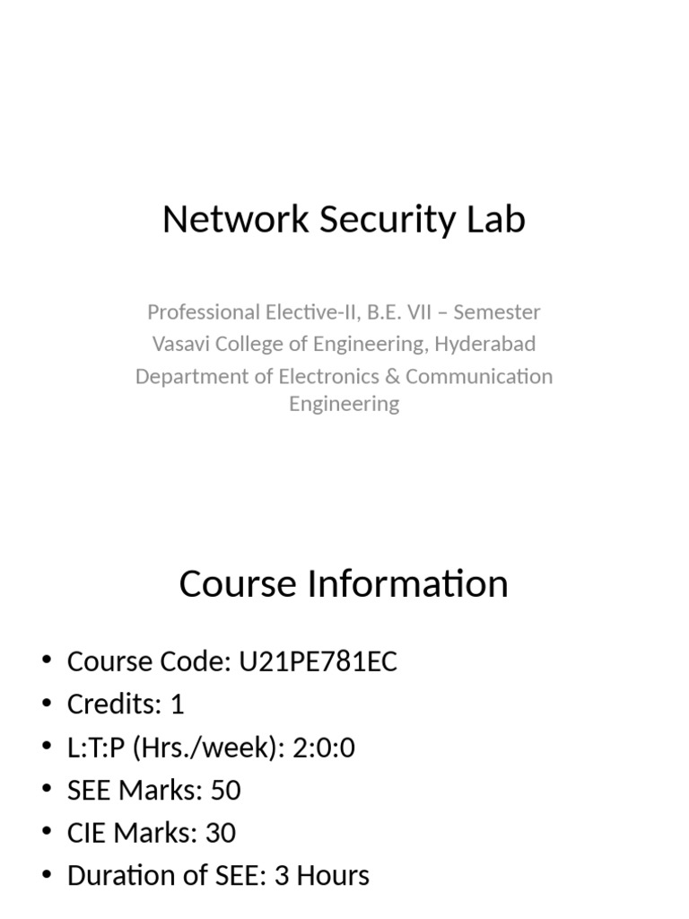 Network Security Lab Presentation | PDF | Encryption | Cryptography