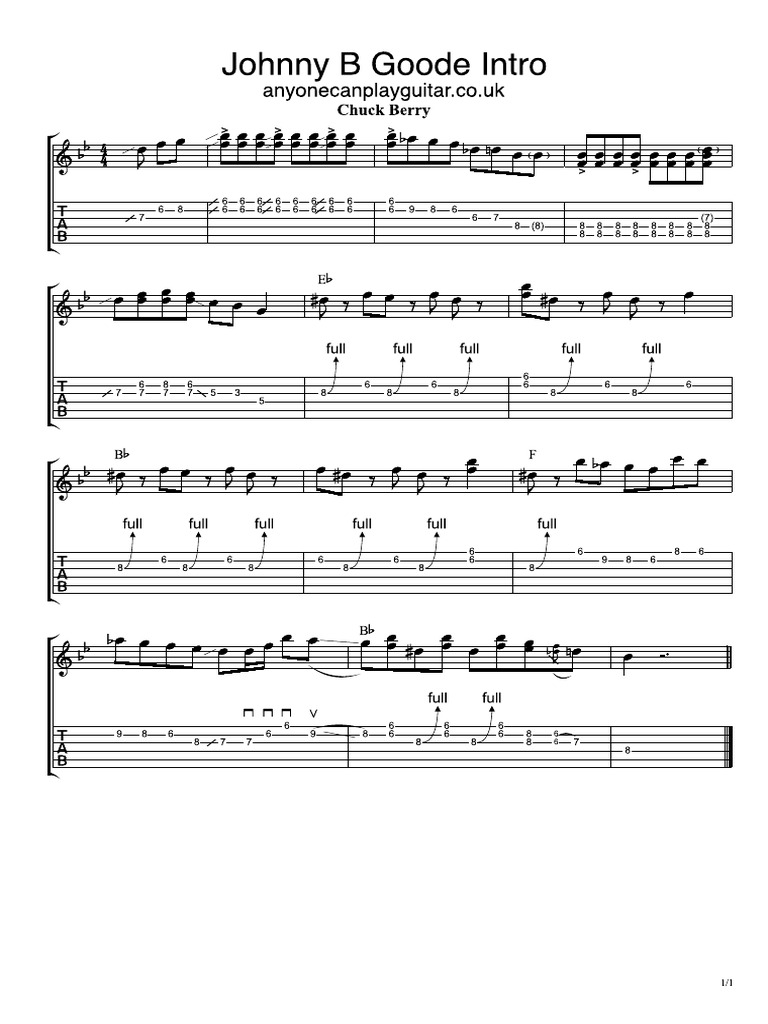 Johnny B Goode Intro | PDF