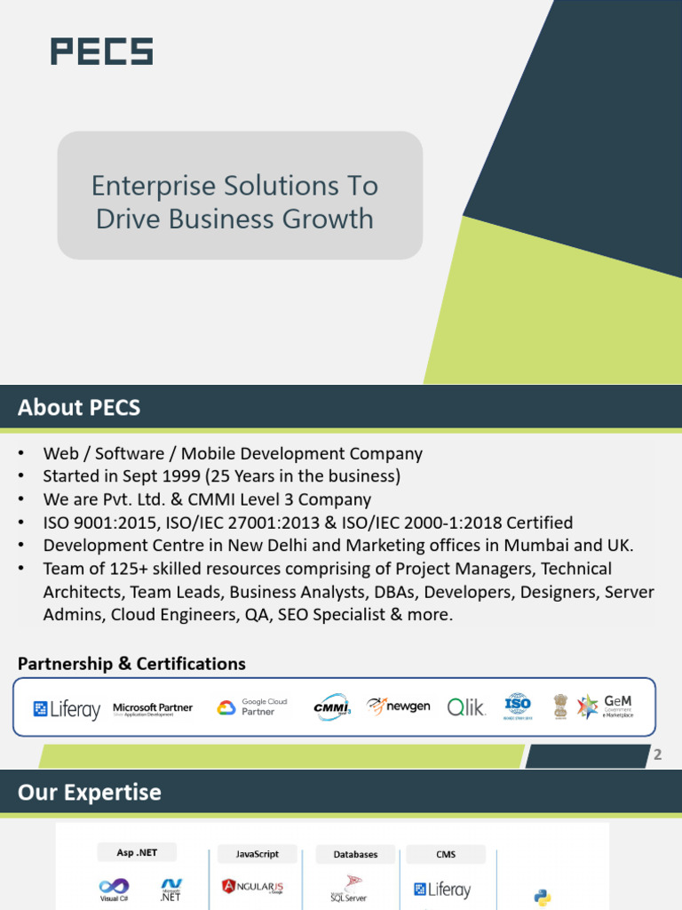 PECS Company Profile | PDF | Mobile App | Computing