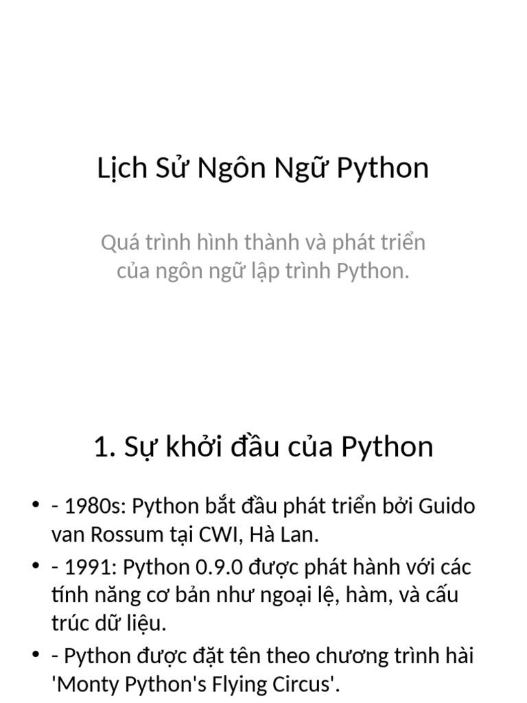 Lich Su Ngon Ngu Python | PDF