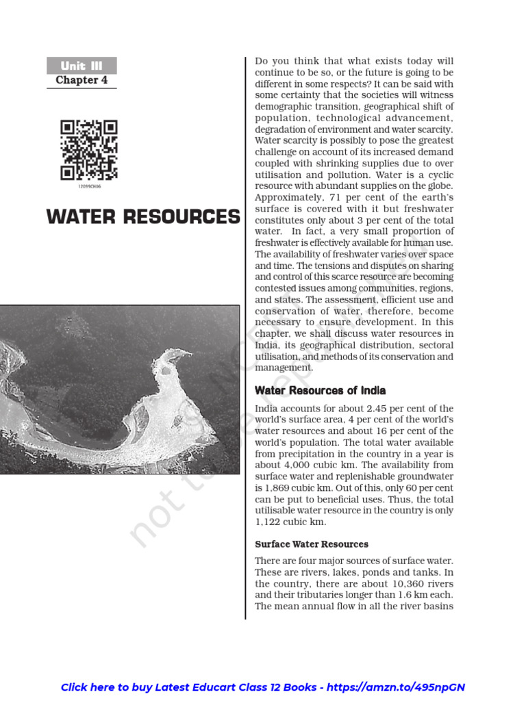 Chapter-4 Water Resources | PDF | Water | Groundwater
