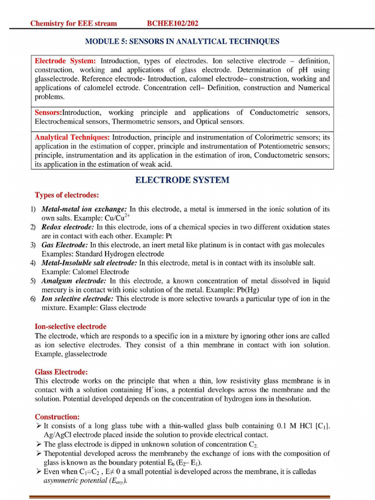 Applied Chemistry For Eee Stream | PDF