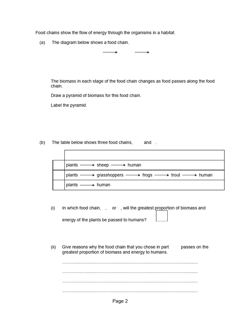 Trophic Levels in An Ecosystem 2 QP | PDF | Biomass (Ecology) | Plankton