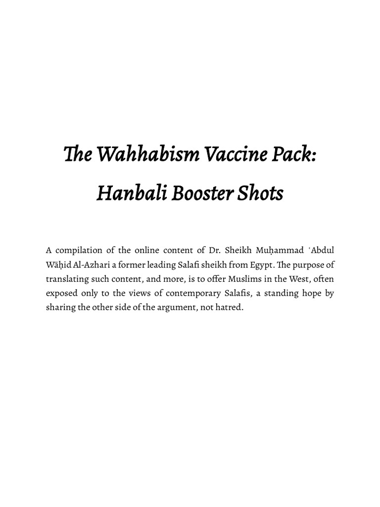 Wahhabism Guide 2025 | PDF | Wahhabism | Sunni Islam