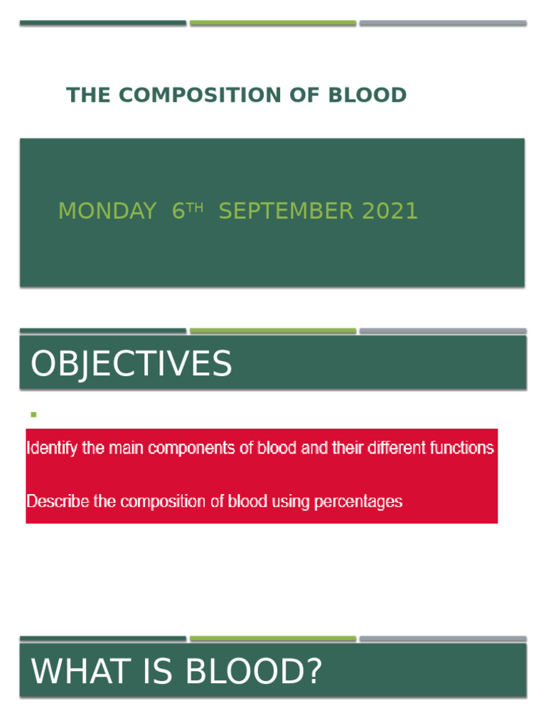 2021 The Composition of Blood | PDF | Blood | Blood Cell