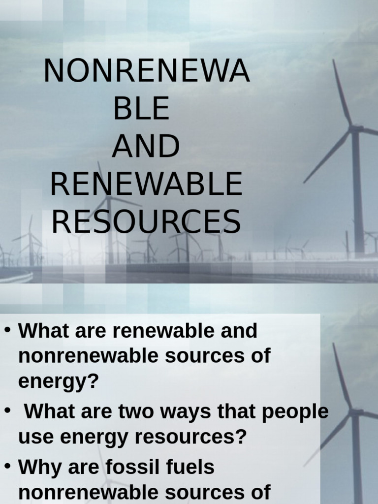 Renewable vs Nonrenewable Resources | PDF