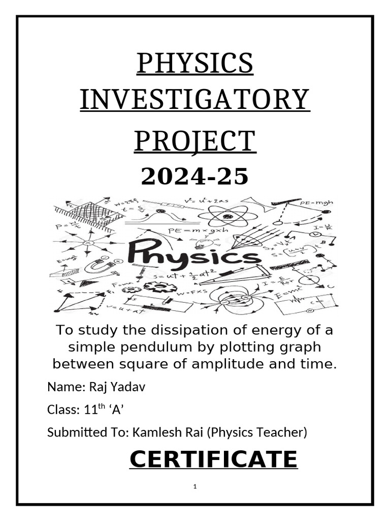 raj phy pro | PDF | Pendulum | Oscillation