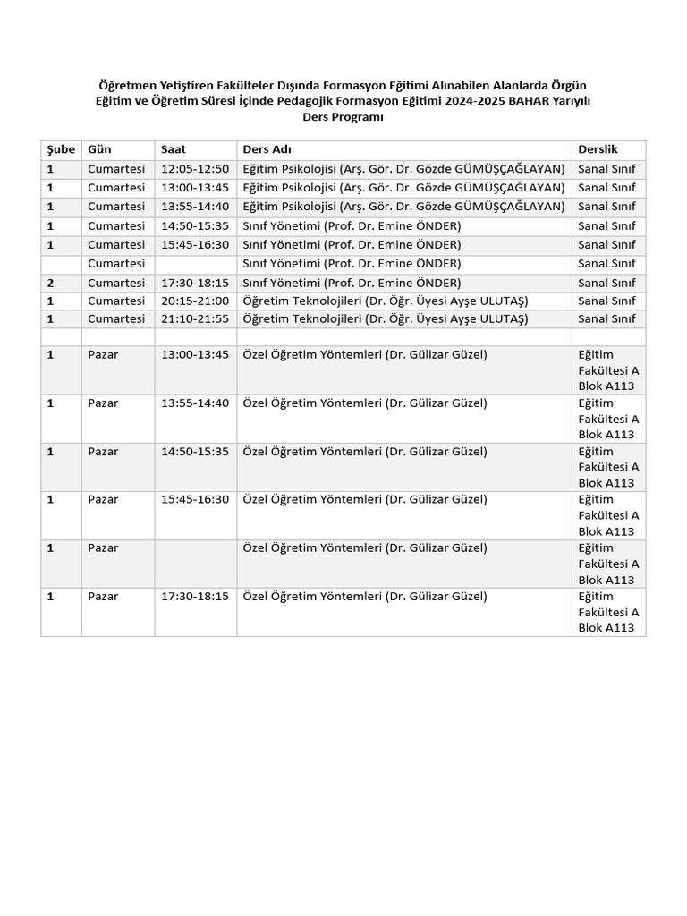 84 - 21230 - 2025 02 05 20 48 55 271934 - 2 242 25 Bahar Donemi Pedagojik Formasyon Ders ...