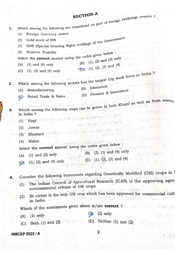 Nan Mudhalvan Entrance Question Paper 2023 | PDF