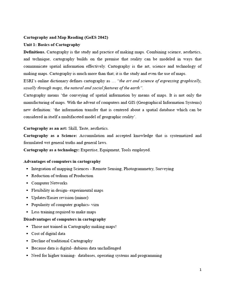 Basics of Cartography and Map Reading | PDF | Latitude | Level Of ...