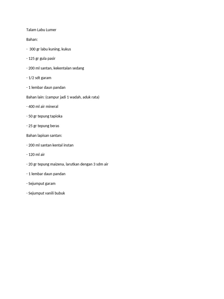 Talam Labu Lumer | PDF