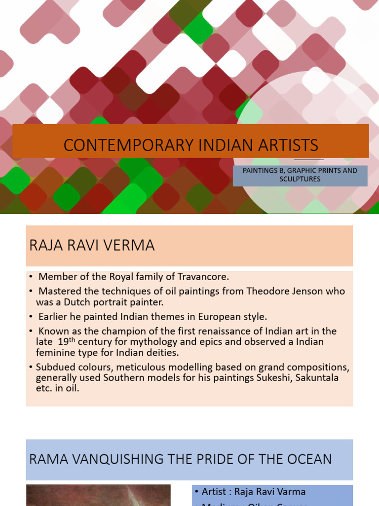 Contemporary Indian Artists and Their Works | PDF | Paintings | The Arts