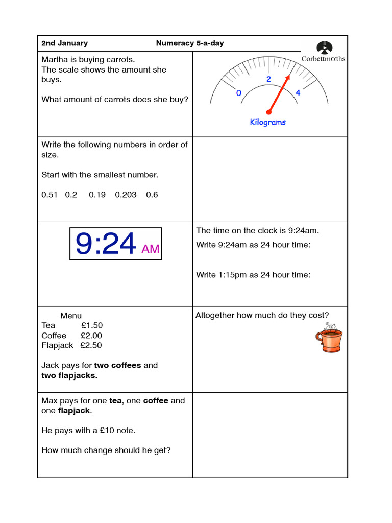 Jan Numeracy Book - Part2 | PDF