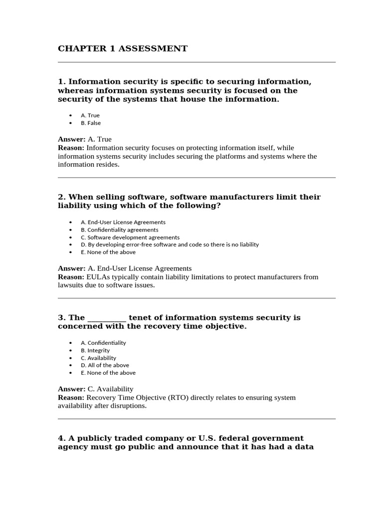 CHAPTER 1 ASSESSMENT | PDF | Key (Cryptography) | Encryption
