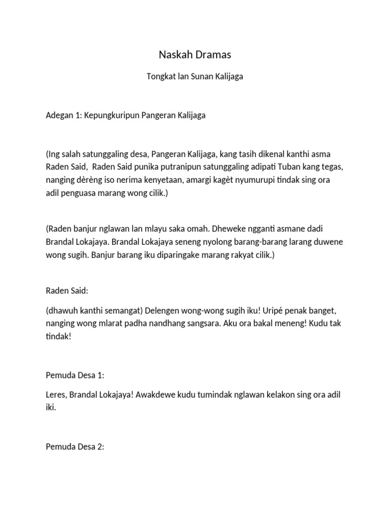 Naskah Drama Baasa Jawa 5 | PDF
