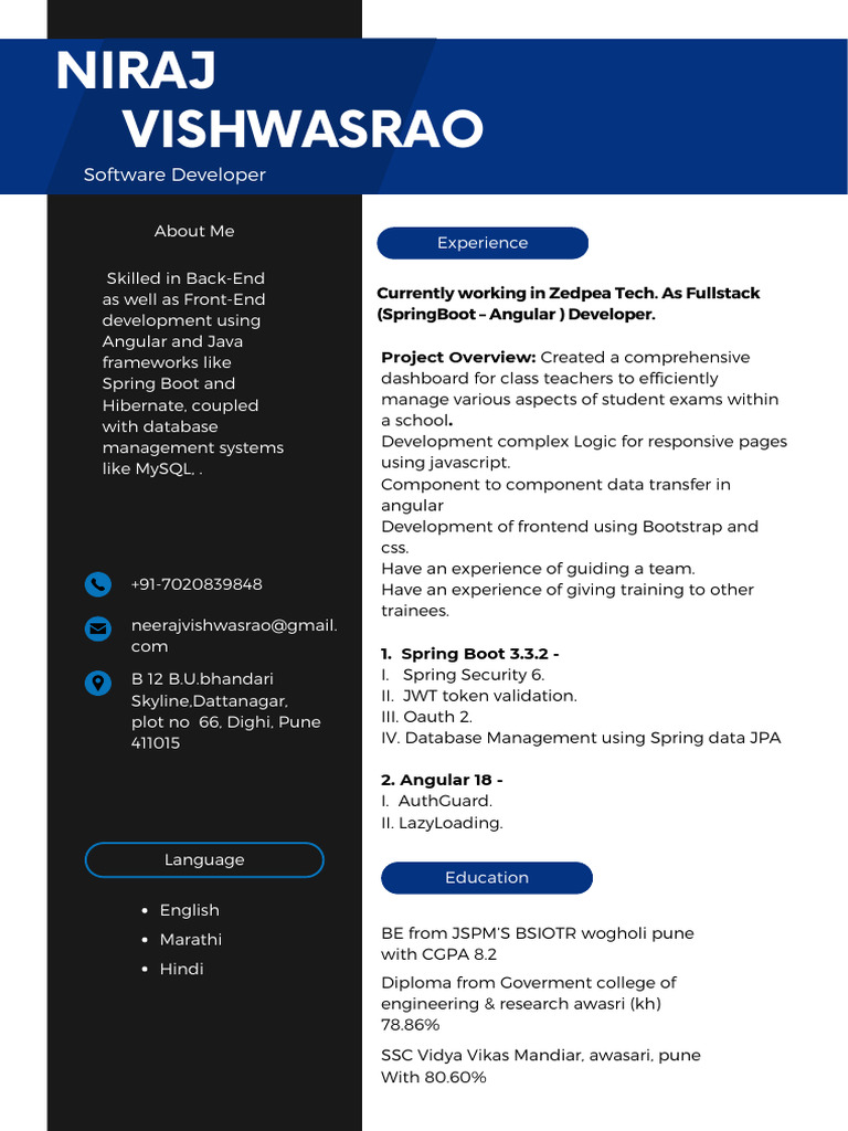 Neeraj Vishwasrao - U15 JavaFullstack | PDF | Databases | Java ...