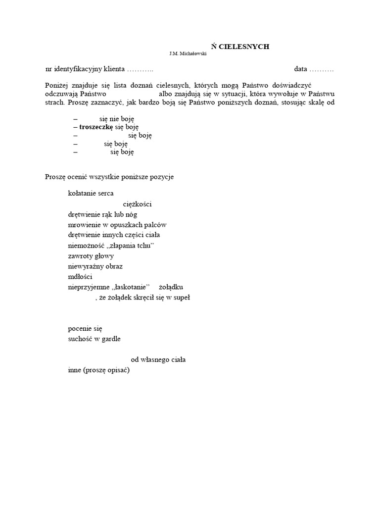 BSQ - Wersja Polska - Arkusz | PDF